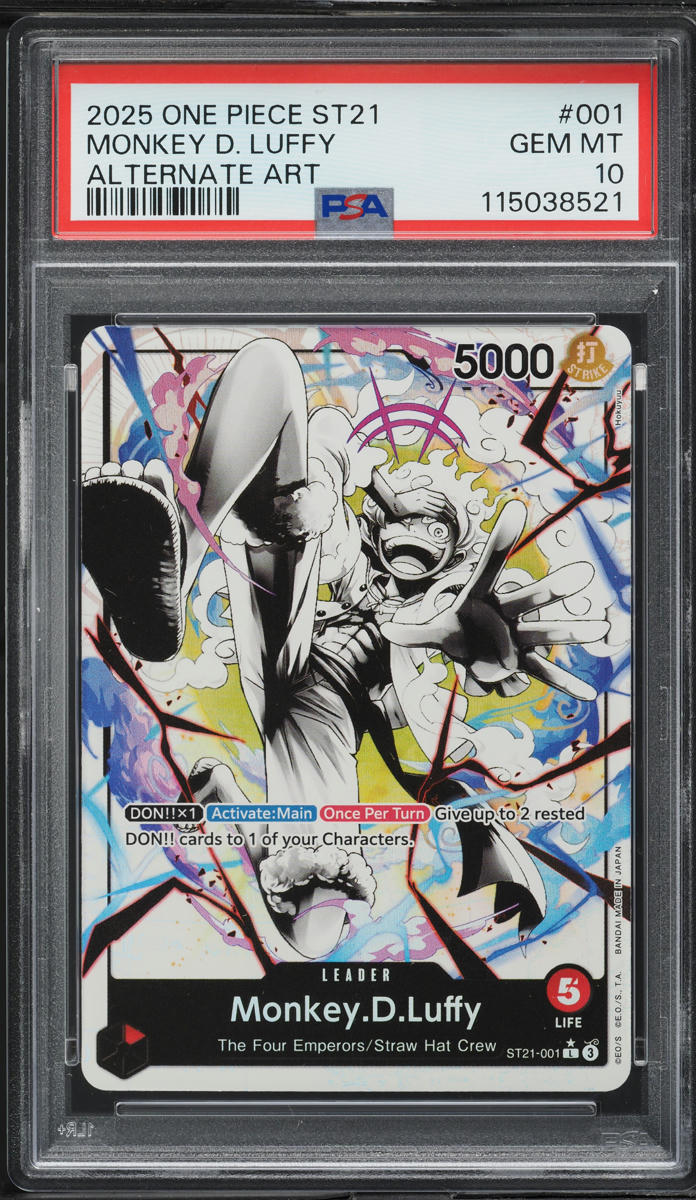 2025 One Piece Starter Deck EX Gear 5 Alt Art Monkey D. Luffy #ST21-001 PSA 10 on Fanatics Collect