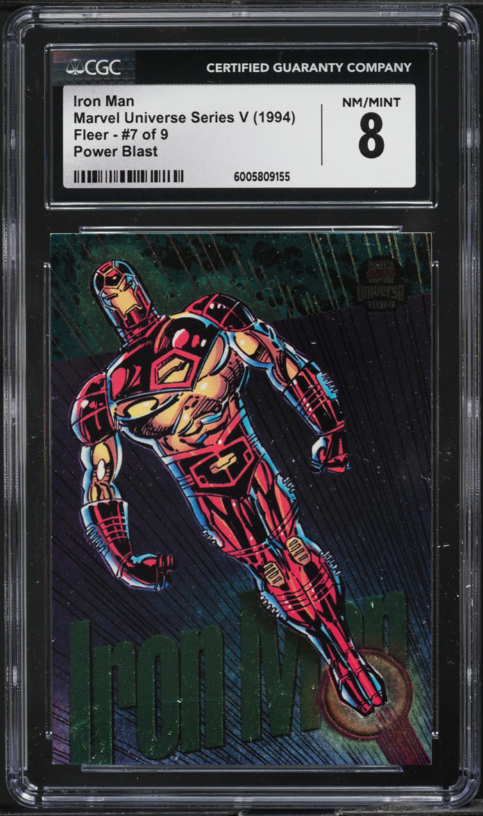 1994 Marvel Universe Series V Power Blast Iron Man #7 CGC 8 NM-MT on ...