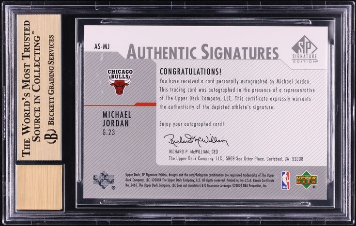 2003 SP Signature Edition Michael Jordan AUTO #AS-MJ BGS 9.5 GEM MINT ...