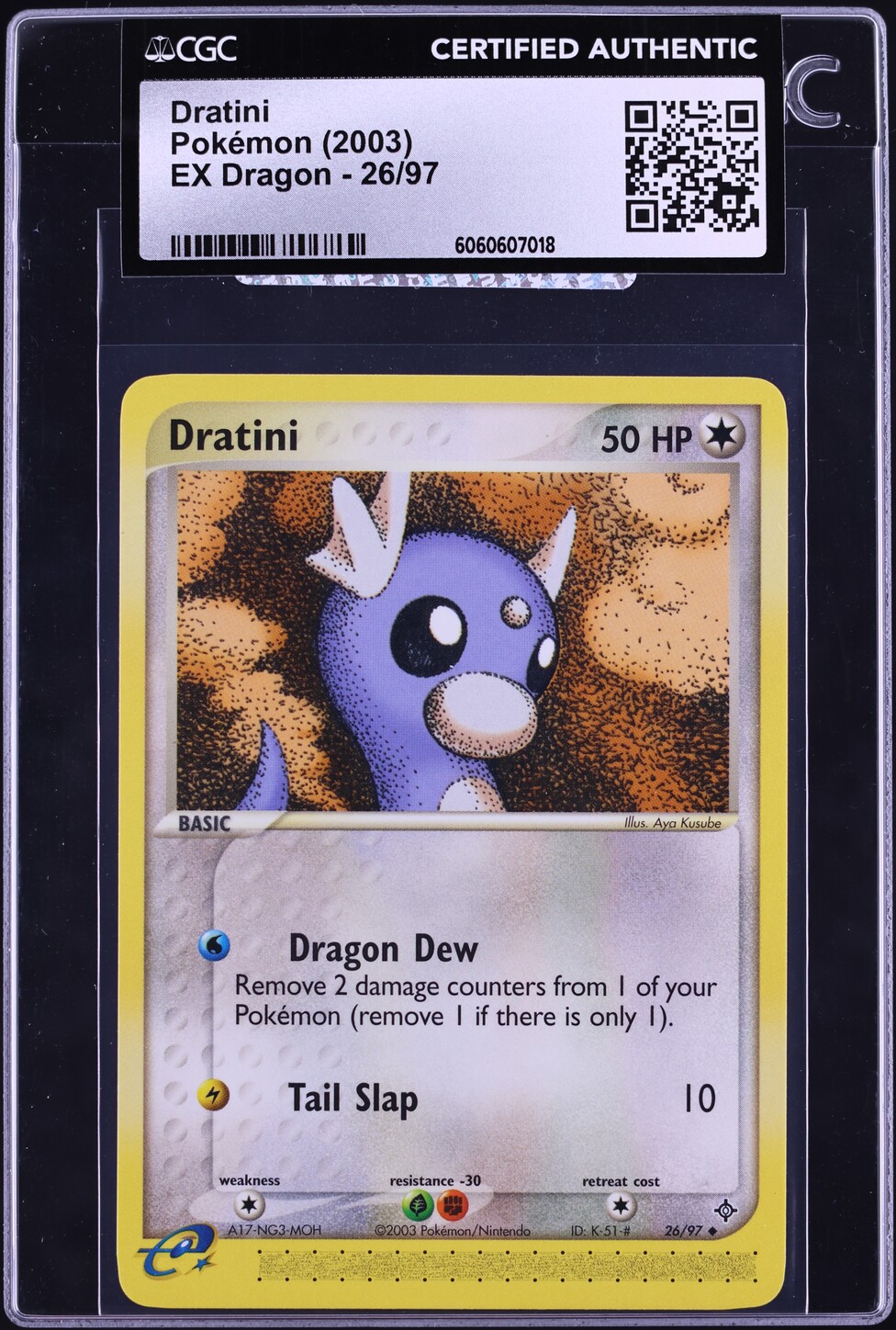 2003 Pokemon EX Dragon Dratini #26 CGC AUTH on Fanatics Collect