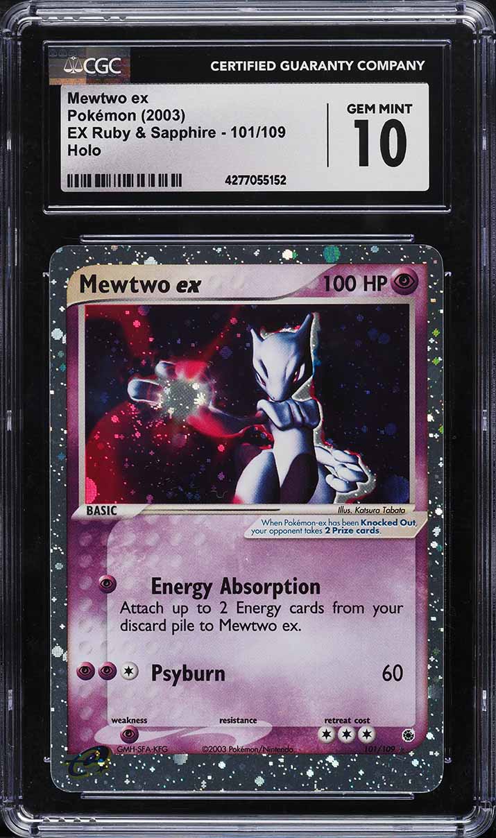 2003 Pokemon EX Ruby & Sapphire Holo Mewtwo ex #101 CGC 10 GEM MINT on ...