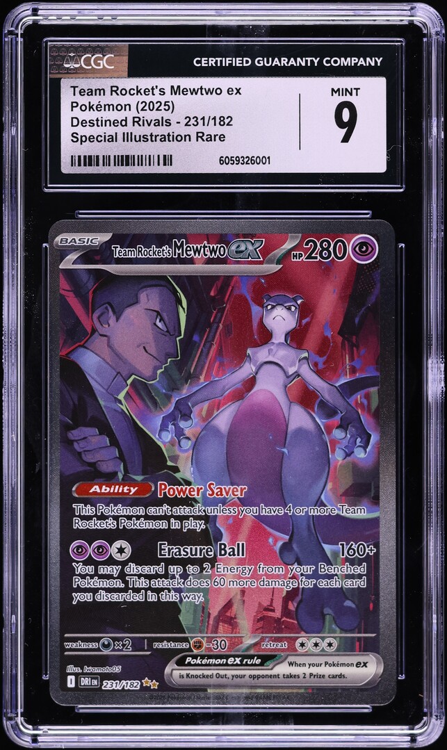 2025 Pokemon SV Destined Rivals SIR Team Rocket's Mewtwo ex #231 CGC 9 ...