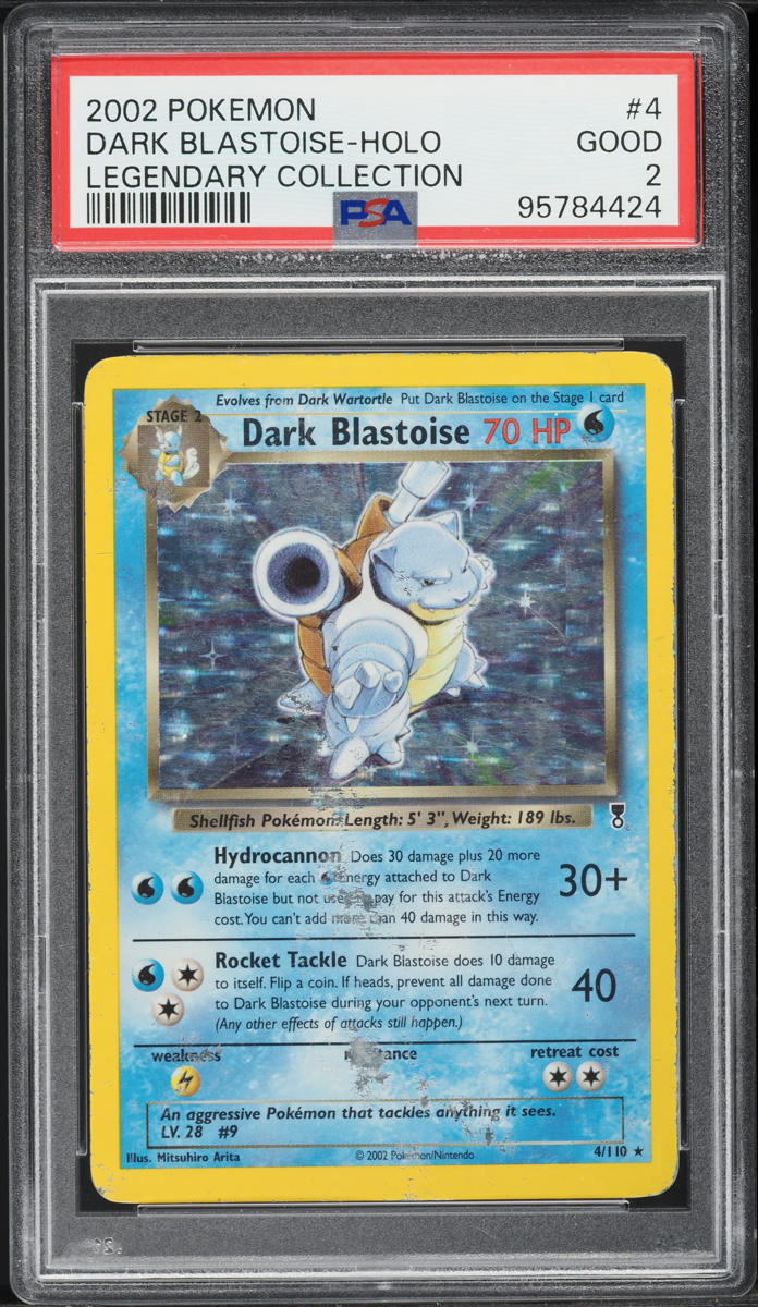 2002 Pokemon Legendary Collection Holo Dark Blastoise #4 PSA 2 GD on ...
