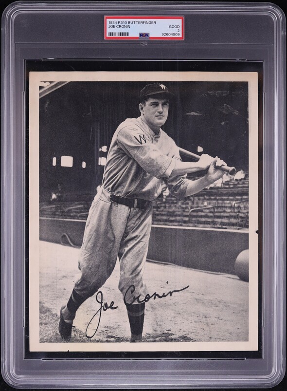 1934 R310 Butterfinger Joe Cronin PSA 2 GD on Fanatics Collect