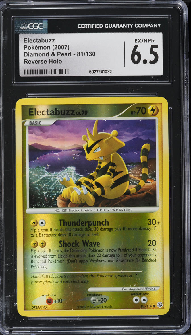 2007 Pokemon Diamond & Pearl Reverse Holo Electabuzz #81 CGC 6.5 EXMT+ on Fanatics Collect