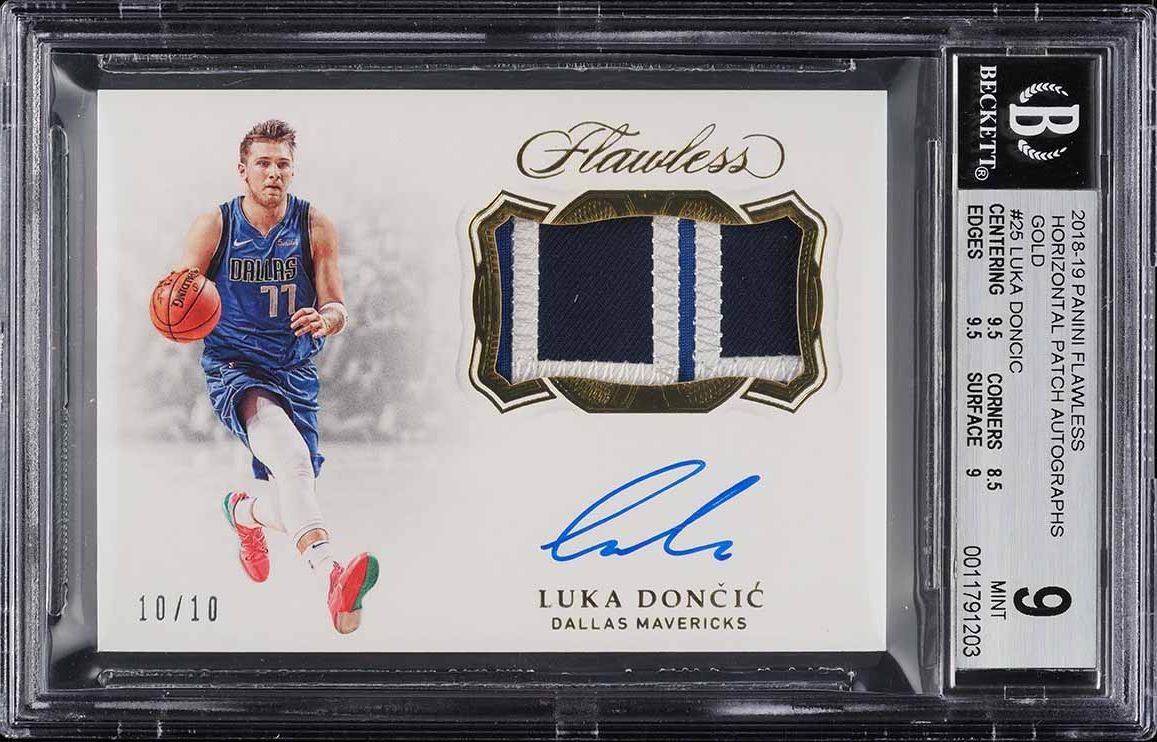 2018 Panini Flawless Horizontal Gold Luka Doncic ROOKIE PATCH AUTO 10/ ...