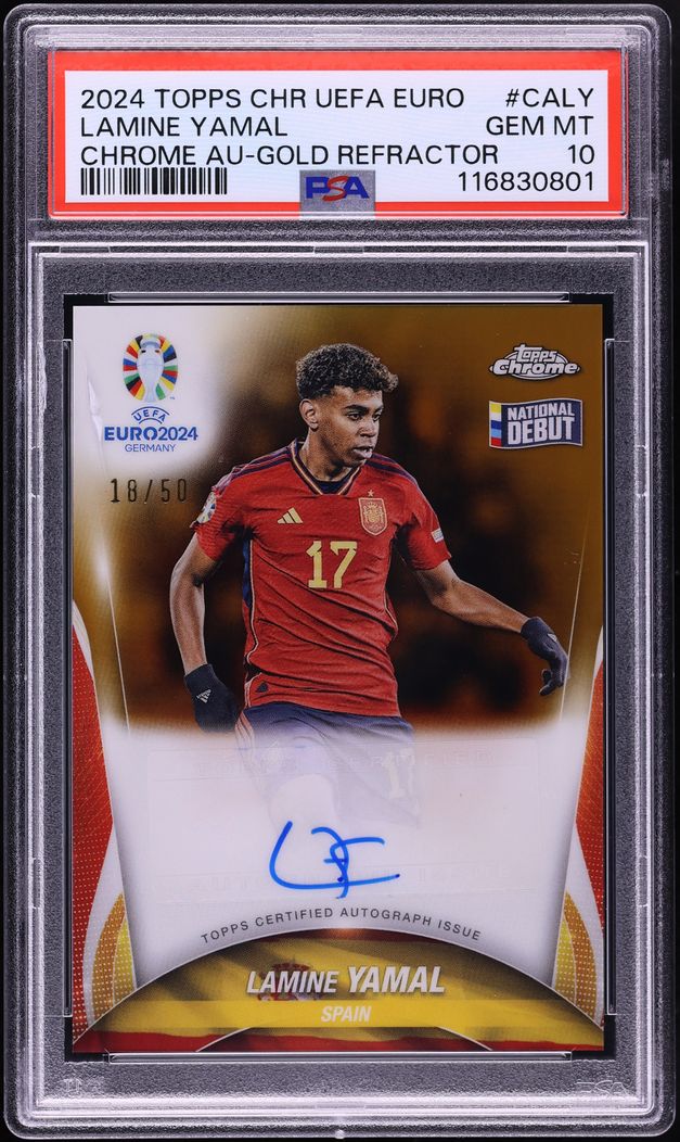 2024 Topps Chrome UEFA Euro Gold Refractor Lamine Yamal AUTO /50 #CALY ...