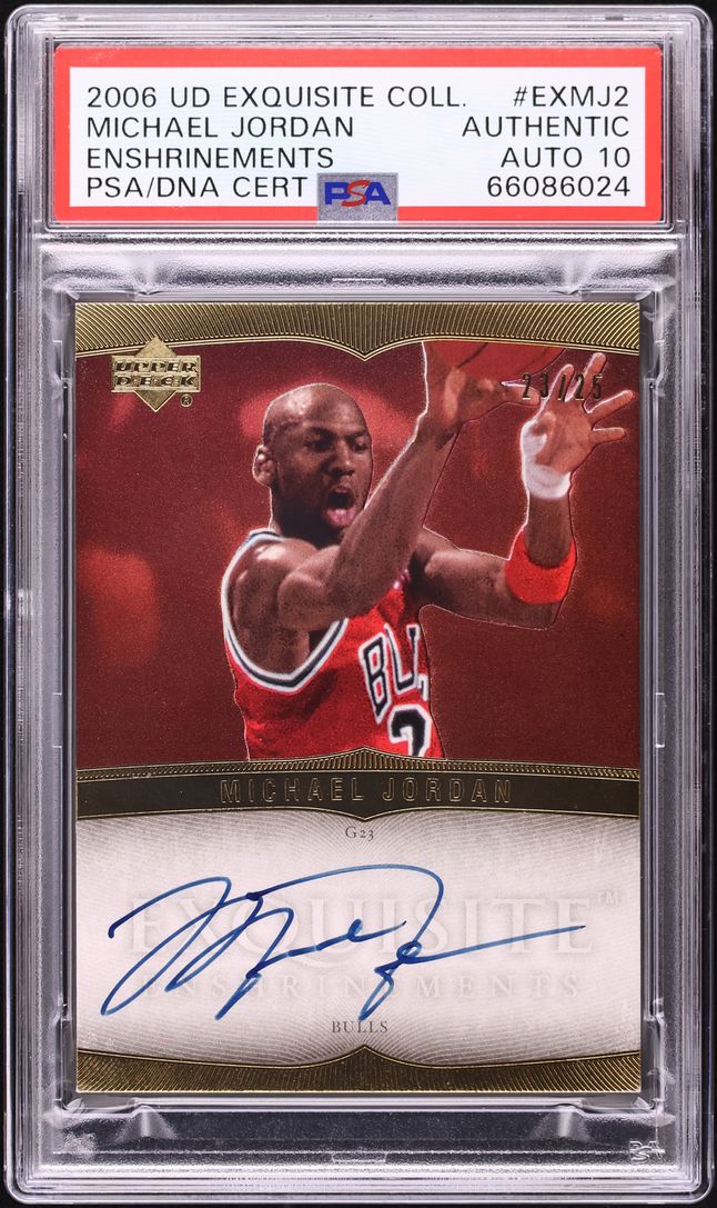 2006 Exquisite Collection Enshrinements Michael Jordan AUTO DNA 10 JSY ...