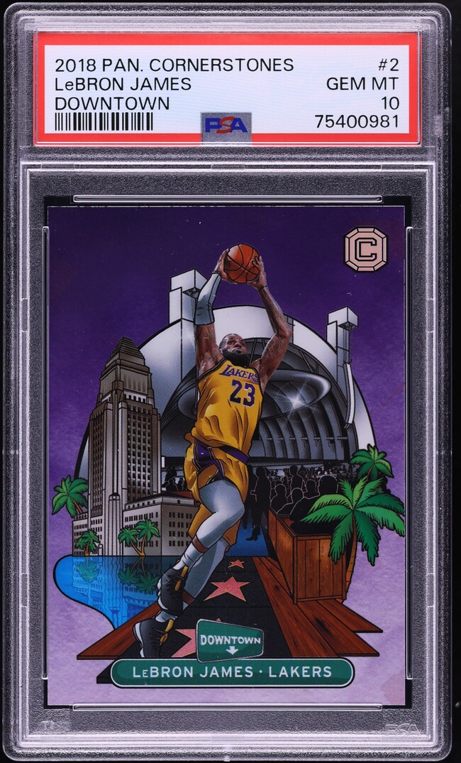 2018 Panini Cornerstones Downtown LeBron James #2 PSA 10 GEM MINT on ...