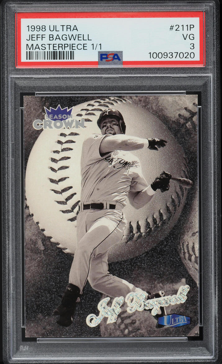 1998 Ultra Masterpiece Jeff Bagwell 1/1 #211P PSA 3 VG on Fanatics Collect