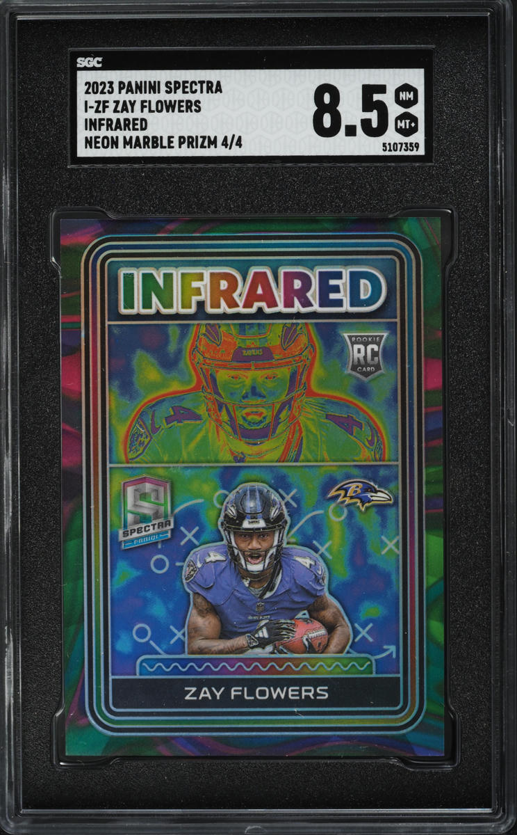 2023 Panini Spectra Infrared Neon Marble Prizm Zay Flowers ROOKIE 4/4 ...