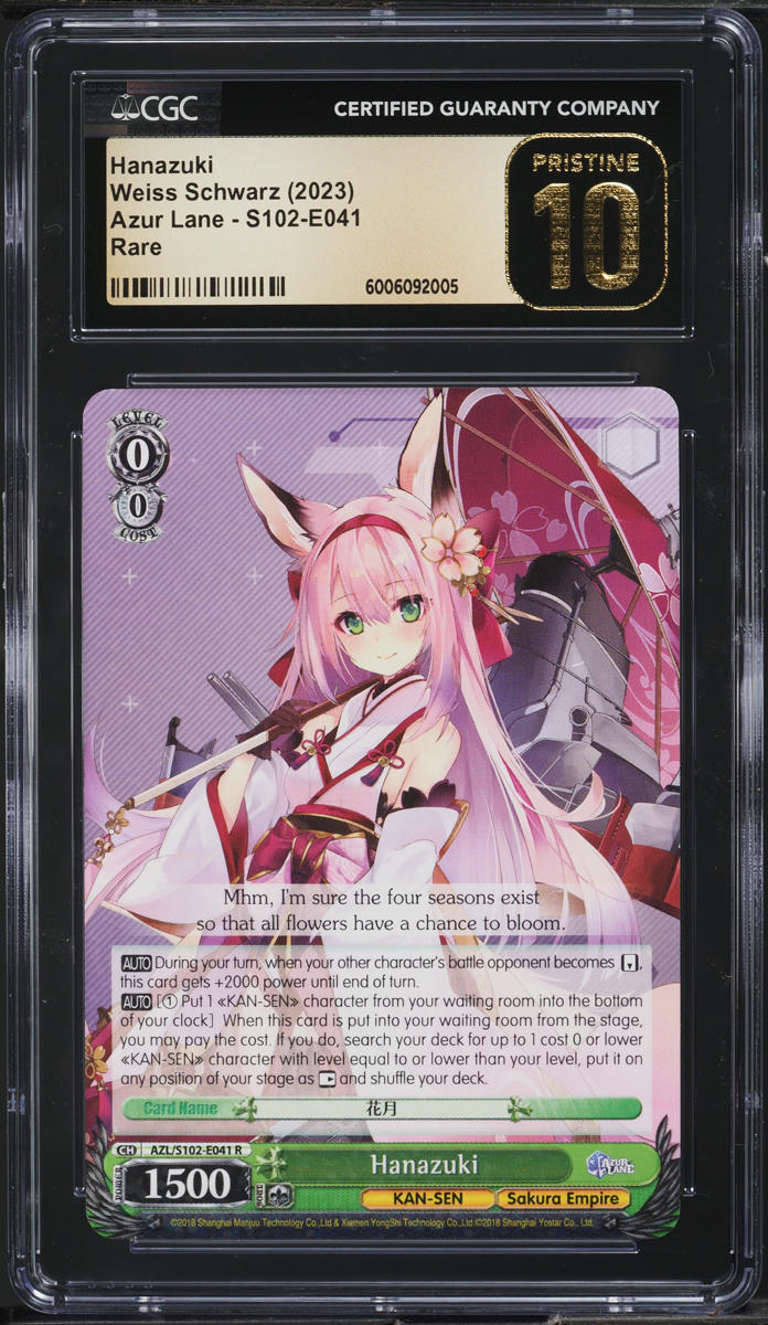 2023 Weiss Schwarz Azur Lane Hanazuki R #S102-E041 CGC 10 PRISTINE on Fanatics Collect