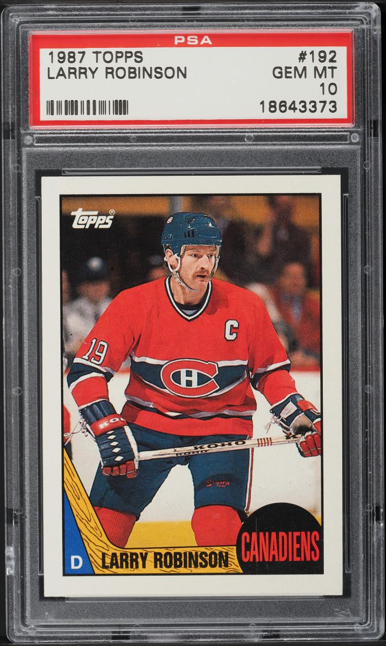 1987 Topps Hockey Larry Robinson #192 PSA 10 GEM MINT on Fanatics Collect