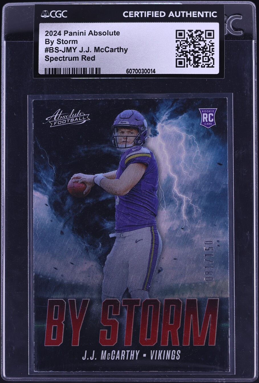 2024 Absolute By Storm Spectrum Red J.J. McCarthy ROOKIE /150 #BS-JMY ...