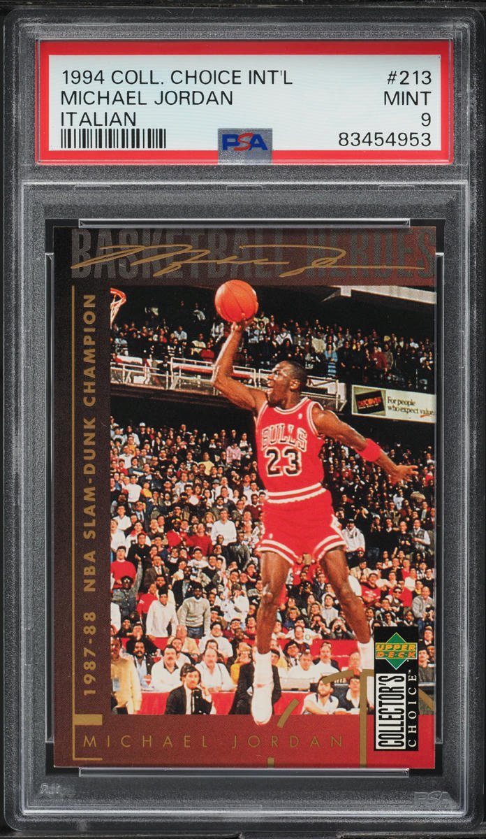 1994 Collector's Choice International Italian Michael Jordan #213 PSA 9 ...