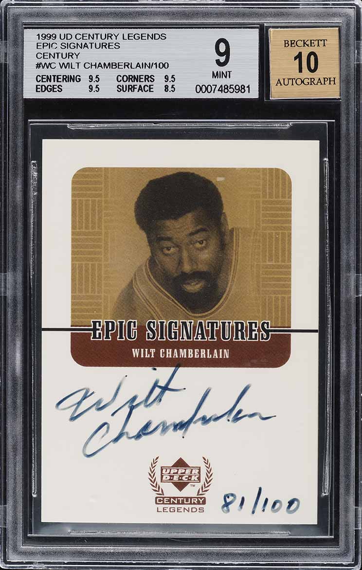 1999 Upper Deck Century Legends Epic Signatures Wilt Chamberlain /100 # ...