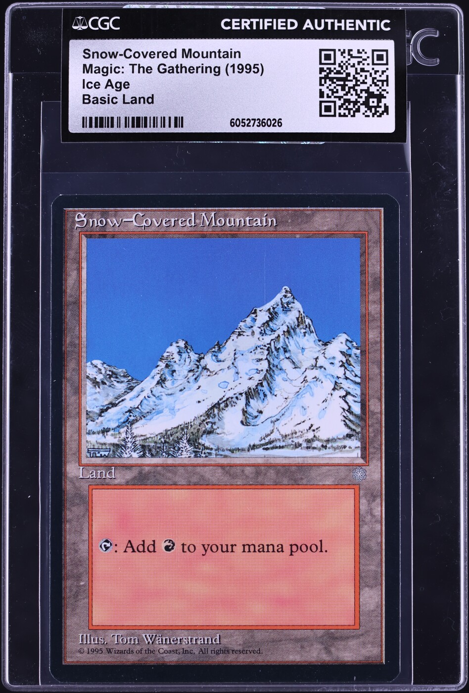 1995 Magic The Gathering MTG Ice Age Snow-Covered Mountain CGC AUTH on ...