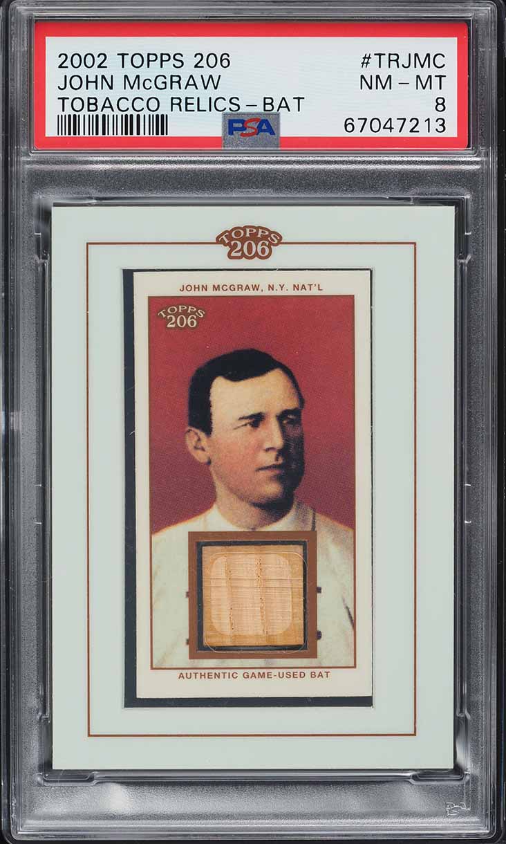 2002 Topps 206 Tobacco Relics John McGraw BAT PATCH #TR-JMC PSA 8 NM-MT on Fanatics Collect