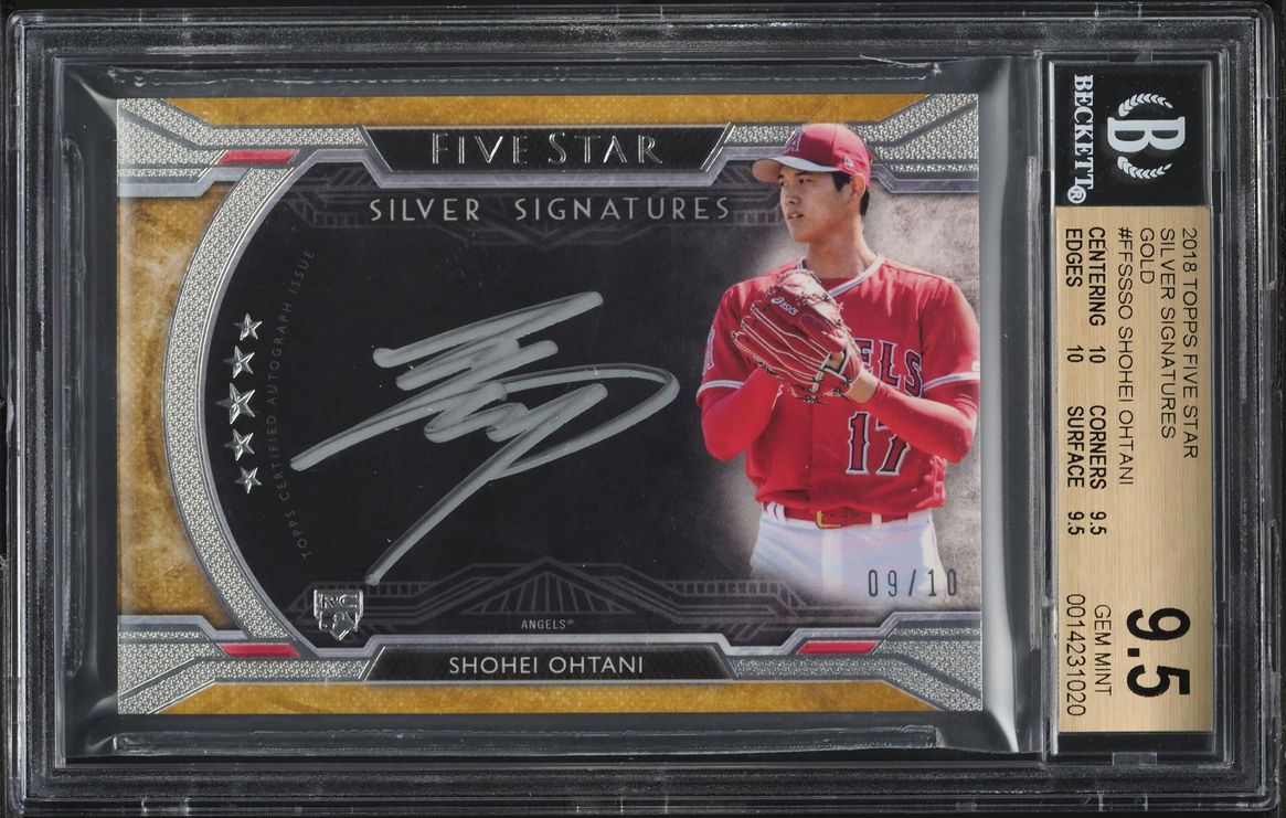 2018 Topps Five Star Silver Gold Shohei Ohtani ROOKIE AUTO /10 BGS 9.5 ...