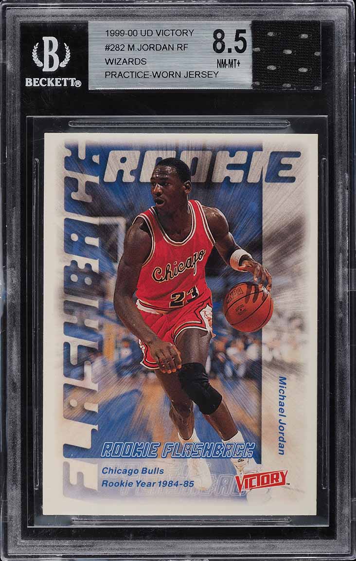 1999 Upper Deck Victory Wizards Michael Jordan PATCH #282 BGS 8.5 NM ...