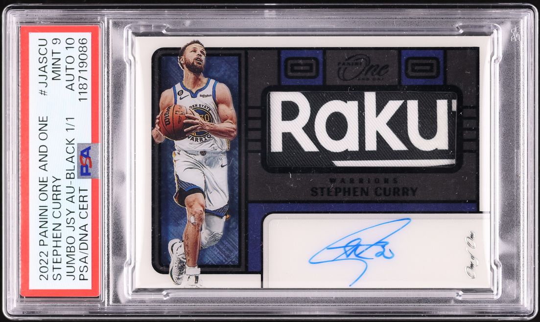 2022 Panini One And One Jumbo Black Stephen Curry PATCH AUTO DNA 10 1/1 ...