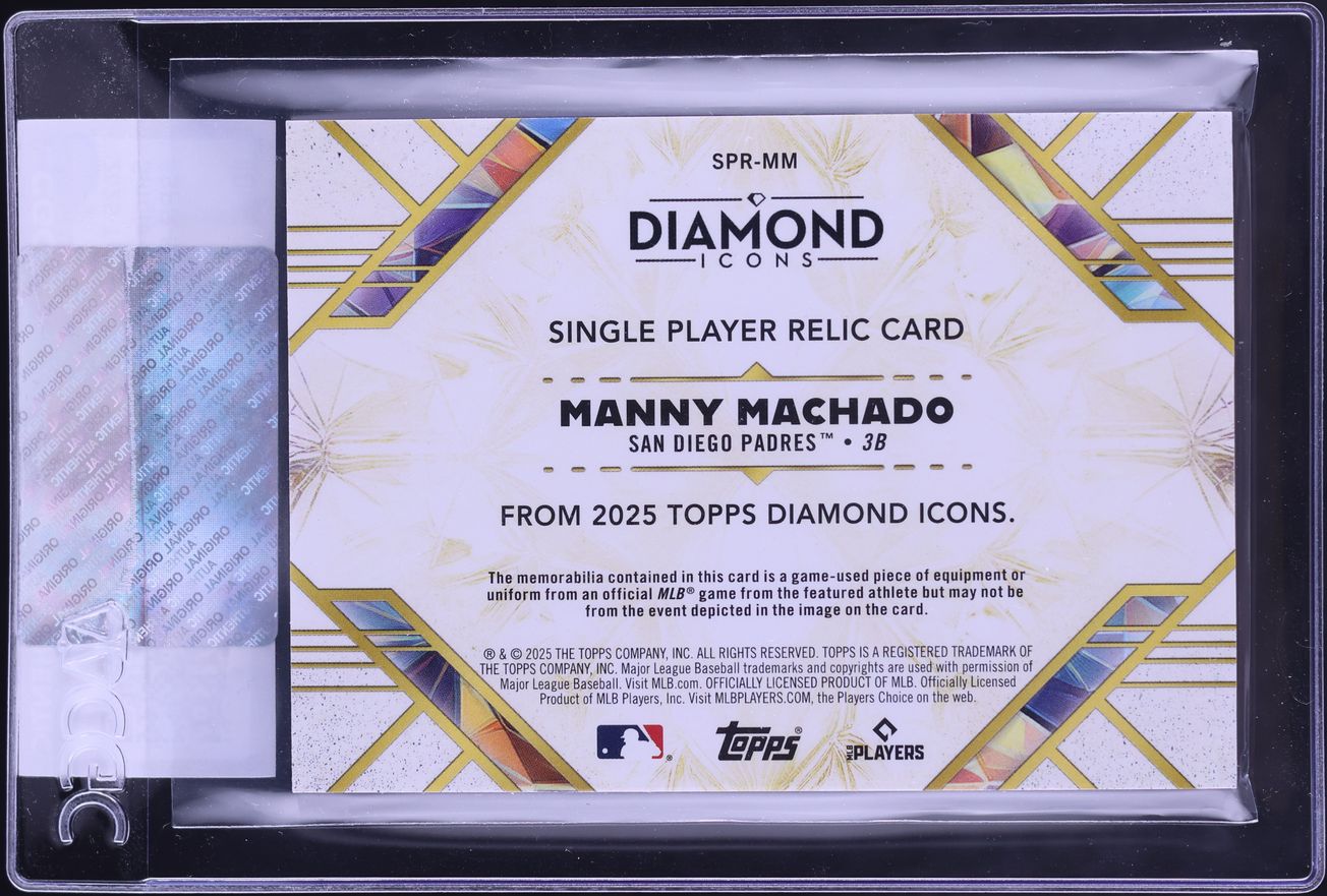 2025 Topps Diamond Icons Single-Player Manny Machado PATCH /25 #SPR-MM ...
