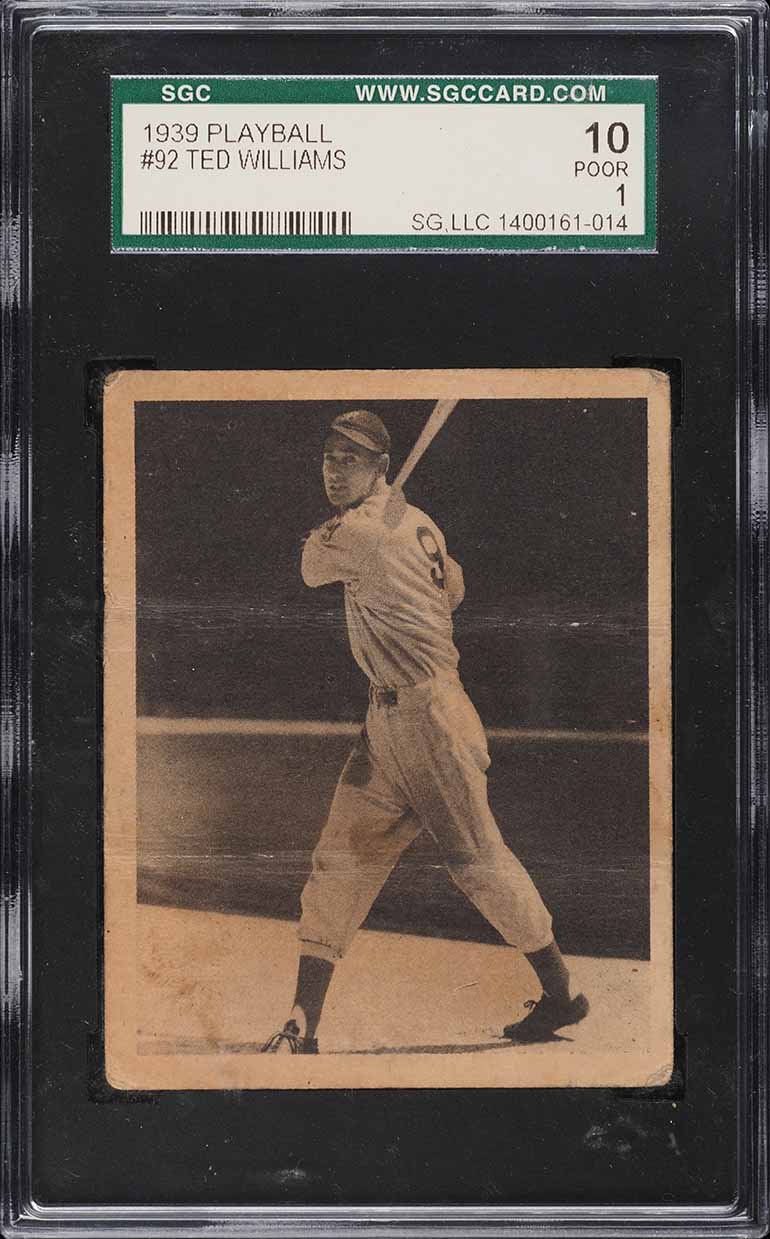 1939 Play Ball Ted Williams ROOKIE #92 SGC 1 PR on Fanatics Collect