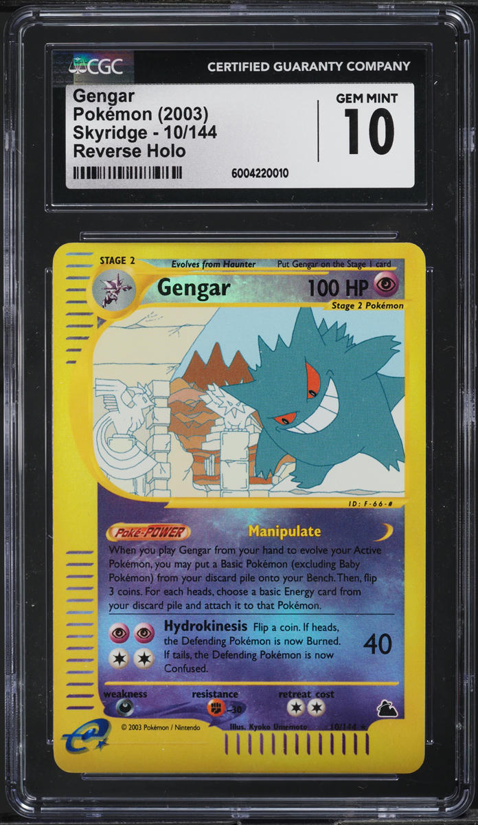 2003 Pokemon Skyridge Reverse Holo Gengar #10 CGC 10 GEM MINT on ...