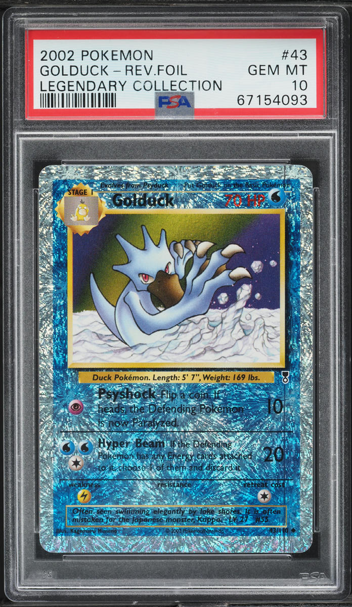 2002 Pokemon Legendary Collection Reverse Holo Golduck #43 PSA 10 GEM ...