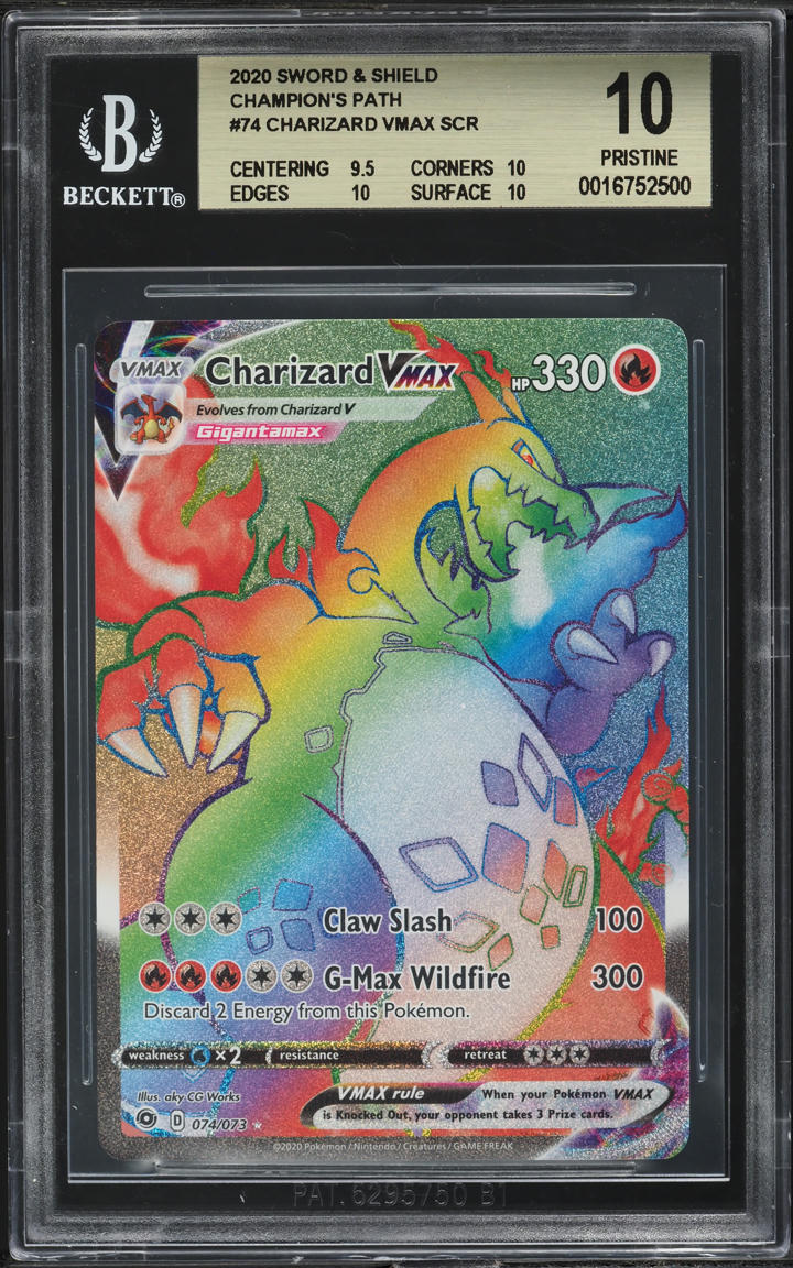 2020 Pokemon SWSH Champions Path Hyper Rare Charizard VMAX #74 BGS 10 ...