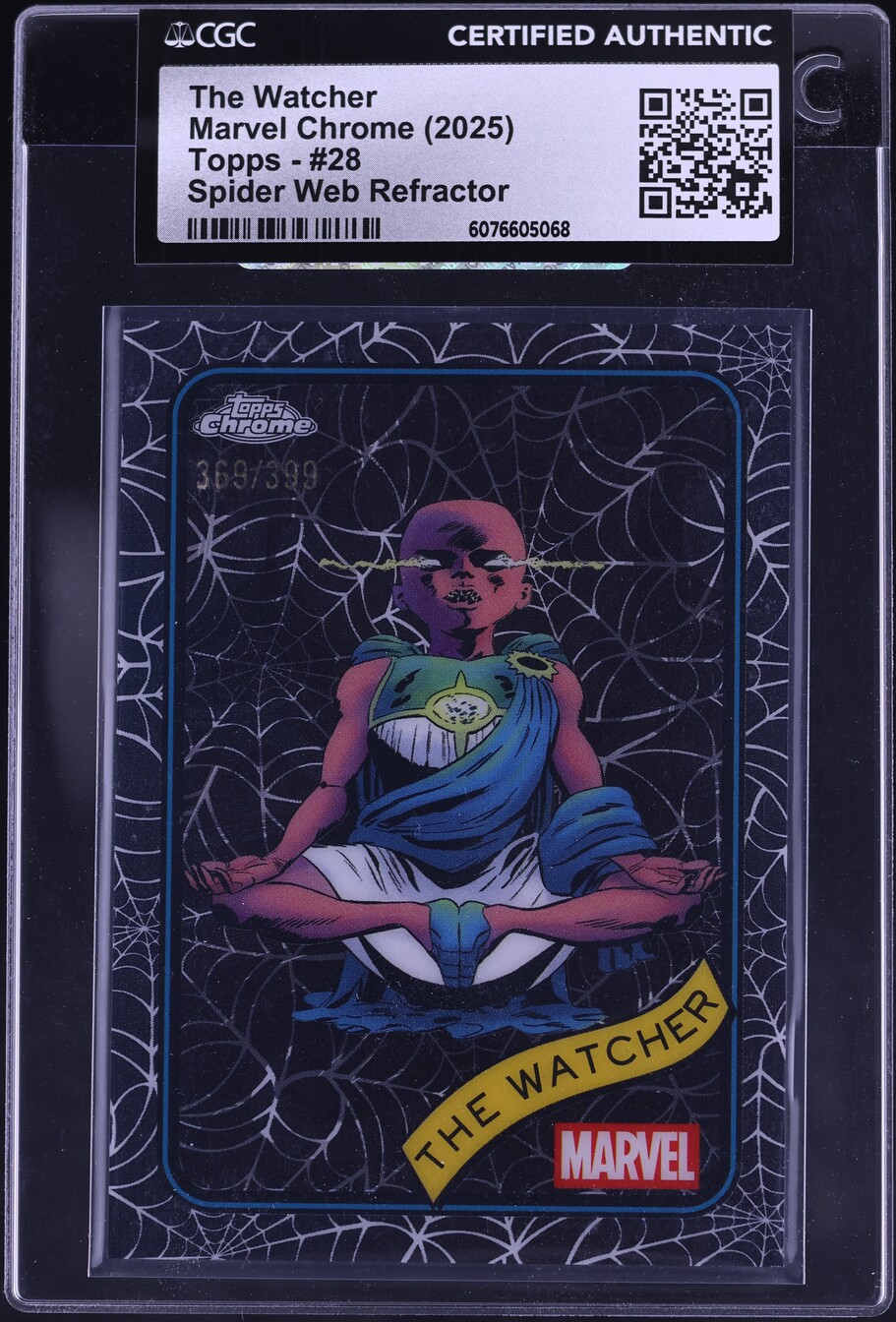 2025 Topps Chrome Marvel Spider Web Refractor The Watcher /399 #28 CGC ...