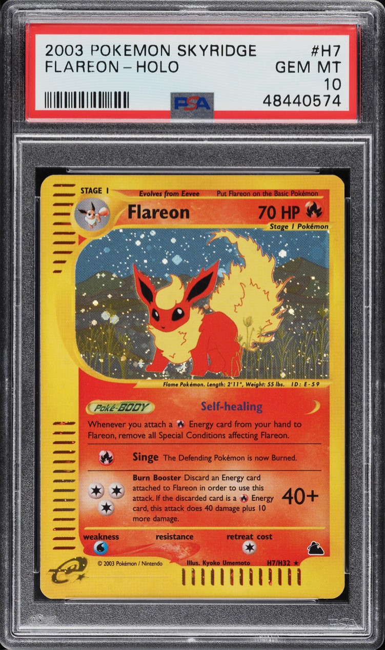 2003 Pokemon Skyridge Holo Flareon #H7 PSA 10 GEM MINT on Fanatics Collect