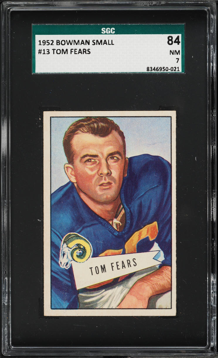 1952 Bowman Small Tom Fears #13 SGC 7 NRMT on Fanatics Collect