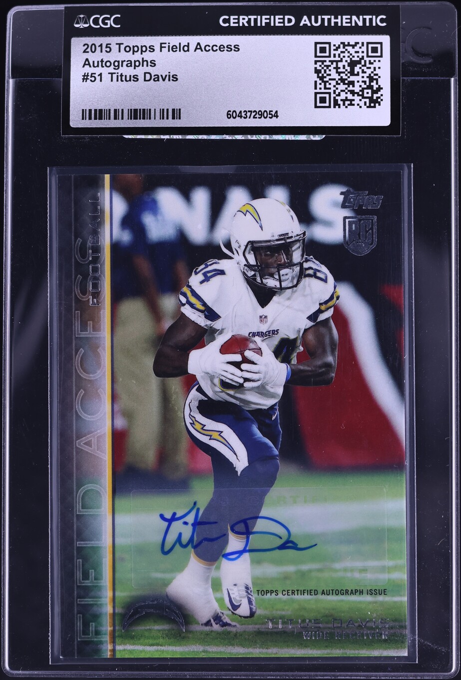 2015 Topps Field Access Titus Davis ROOKIE AUTO #51 CGC AUTH on ...