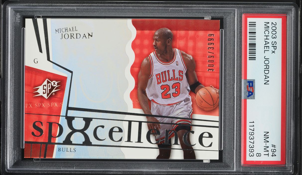 2003 SPx Basketball Michael Jordan /3999 #94 PSA 8 NM-MT on Fanatics ...