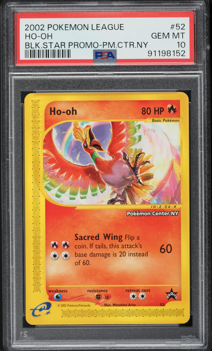 2002 Pokemon Black Star Promo Center New York Ho-Oh #52 PSA 10 GEM MINT on Fanatics Collect