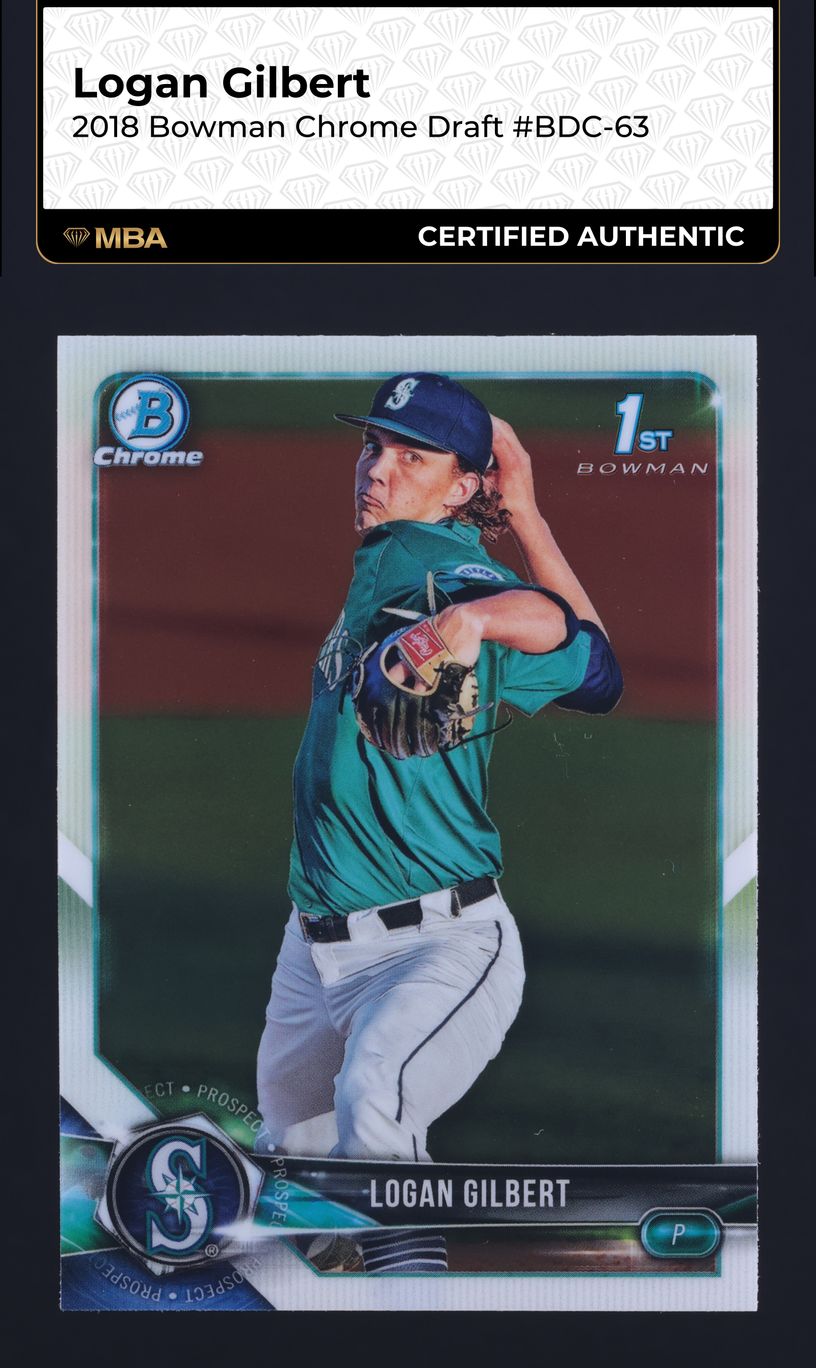 2018 Bowman Chrome Draft Logan Gilbert PROSPECT #BDC-63 MBA AUTH on ...
