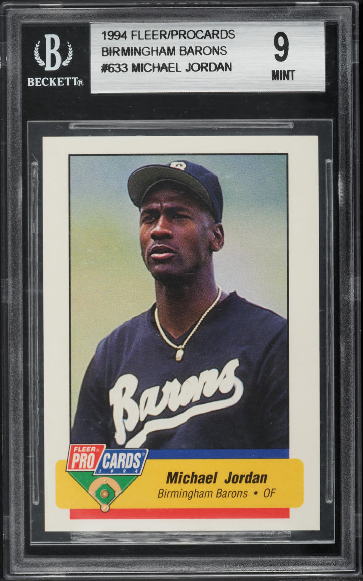 1994 Fleer Procards Birmingham Barons Michael Jordan ROOKIE #633 BGS 9 ...