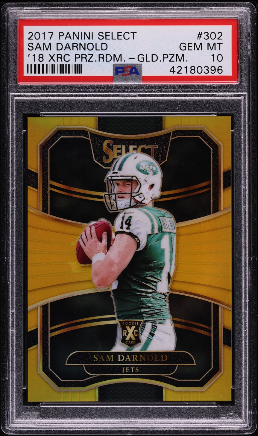 2017 Select '18 XRC Gold Prizm Sam Darnold ROOKIE /10 #302 PSA 10 GEM ...