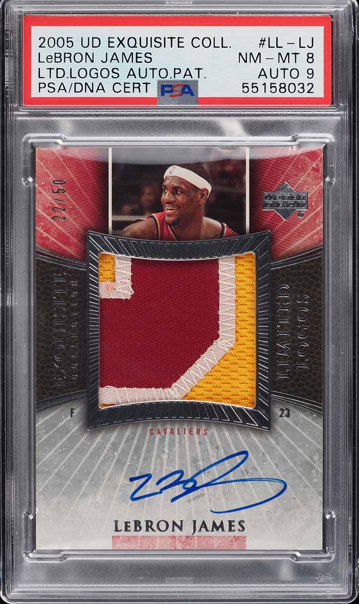 2005 Exquisite Collection Limited Logos LeBron James PATCH AUTO DNA 9 / ...