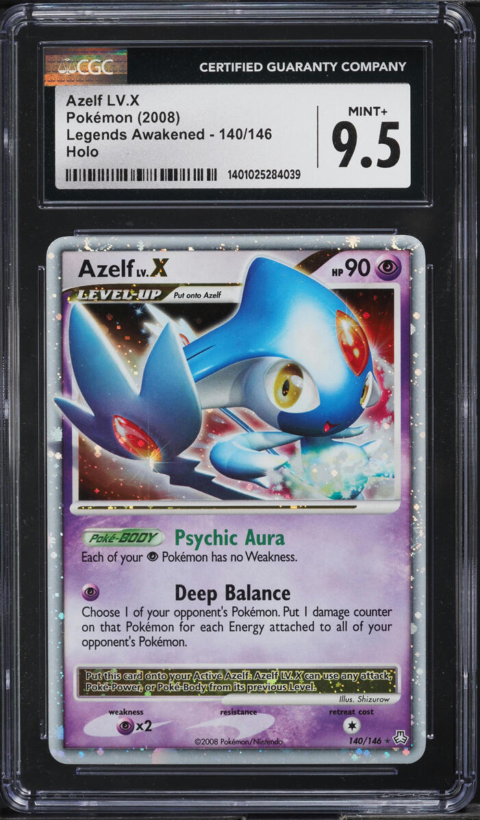 2008 Pokemon Diamond & Pearl Legends Awakened Holo Azelf Lv.X #140 CGC 9.5 MINT+ on Fanatics Collect