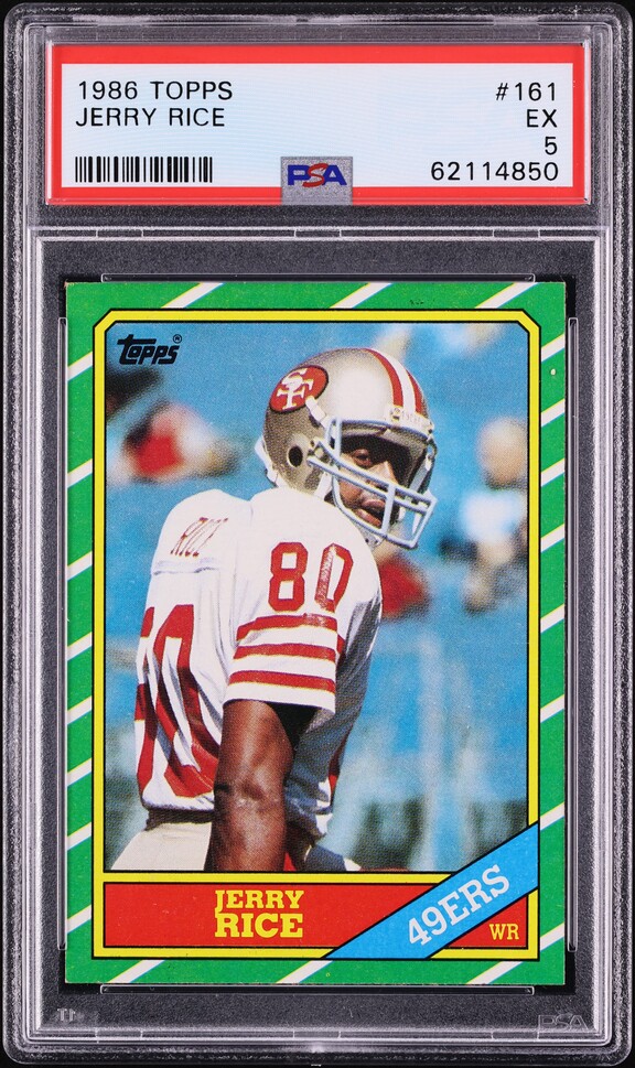 1986 Topps Football Jerry Rice ROOKIE #161 PSA 5 EX on Fanatics Collect