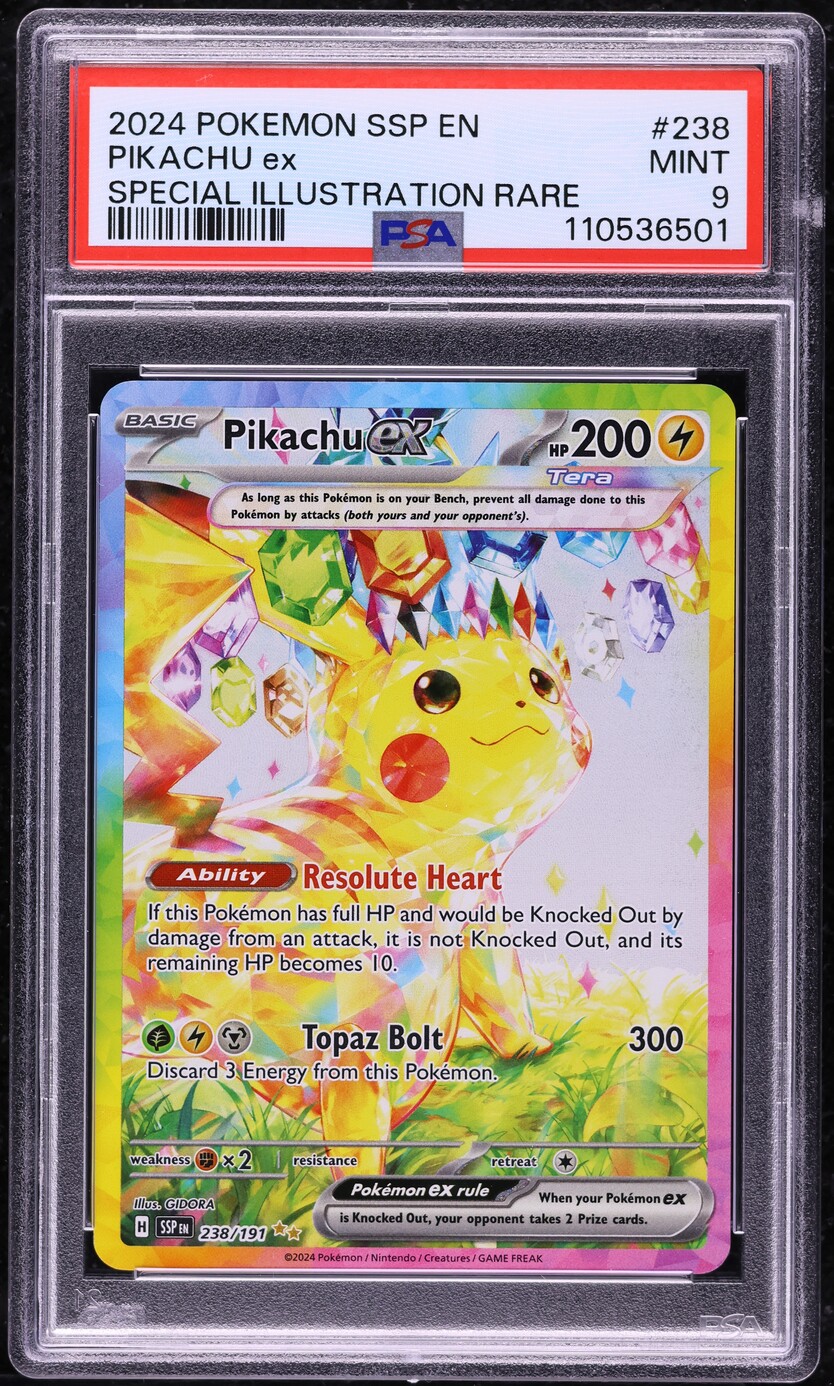 2024 Pokemon Scarlet & Violet Surging Sparks SIR Pikachu ex #238 PSA 9 ...