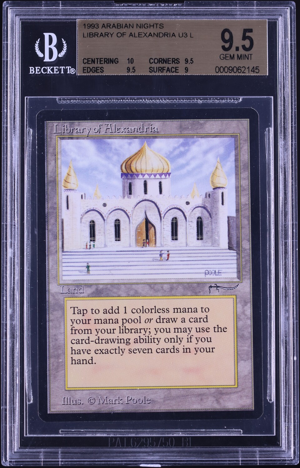 1993 Magic The Gathering MTG Arabian Nights Library Of Alexandria BGS 9 ...