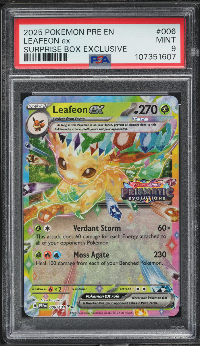 2025 Pokemon SV Prismatic Evolutions Surprise Box Exclusive Leafeon ex ...