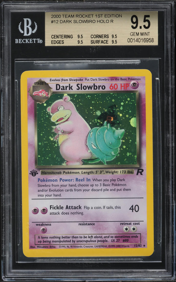 2000 Pokemon Team Rocket 1st Edition Holo Dark Slowbro #12 BGS 9.5 GEM MINT on Fanatics Collect