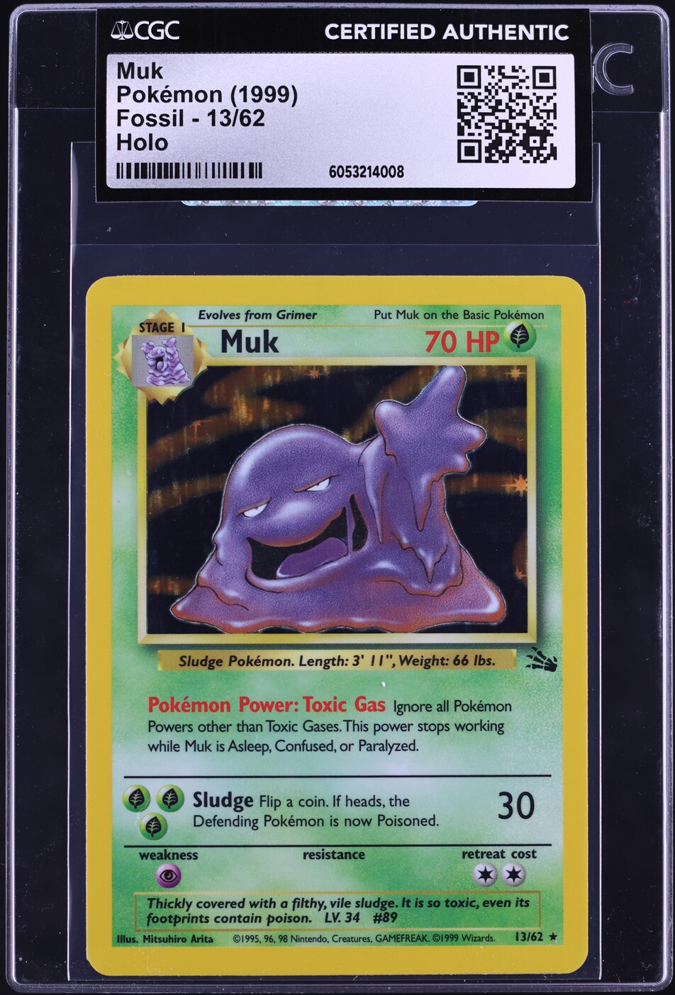 1999 Pokemon Fossil Holo Muk #13 CGC AUTH on Fanatics Collect