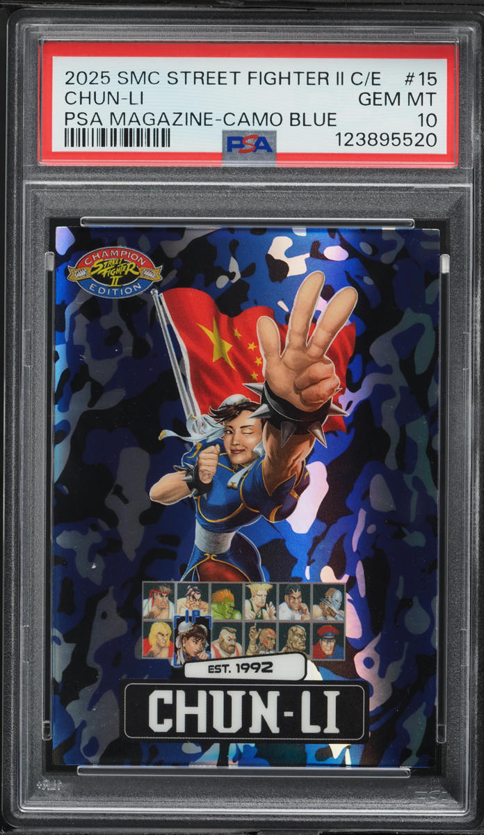 2025 SMC Street Fighter II C/E PSA Magazine Camo Blue Chun-Li /100 PSA ...