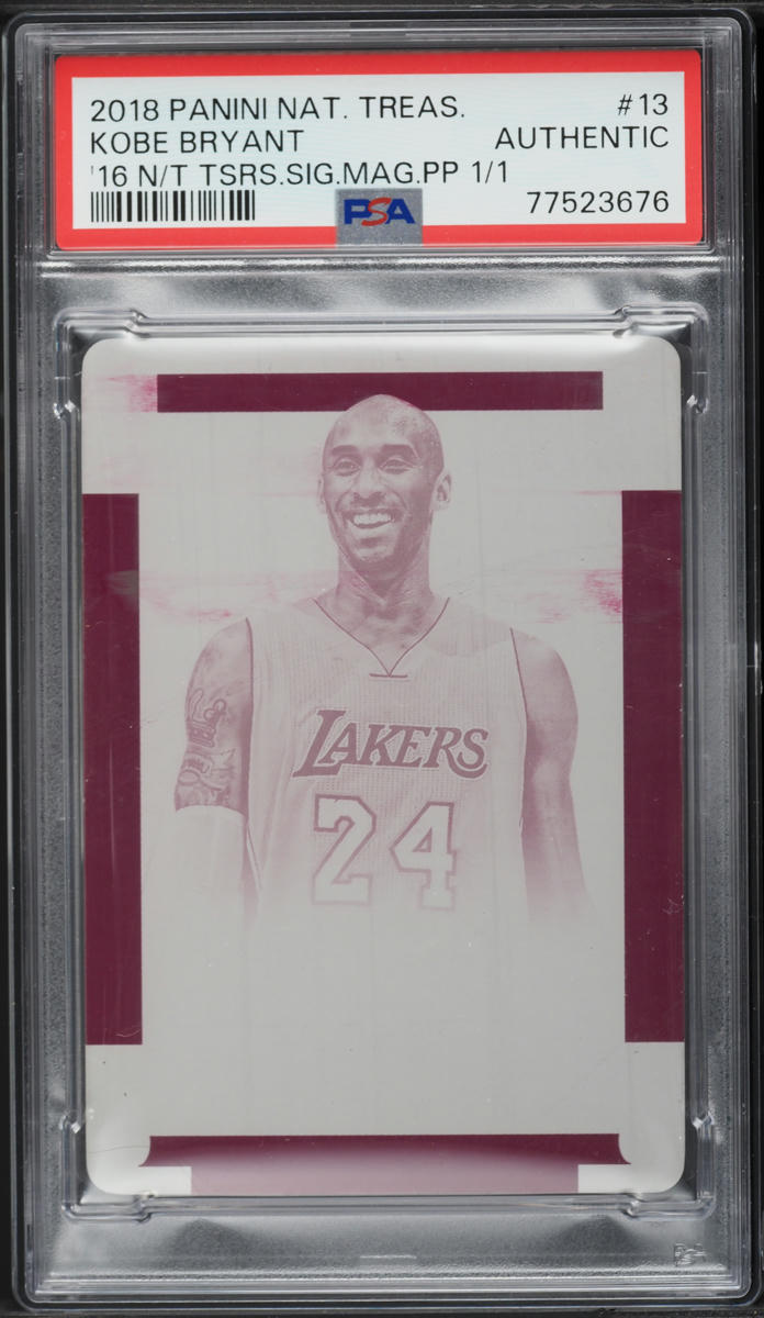 2018 National Treasures '16 Magenta Printing Plate Kobe Bryant 1/1 #13 ...