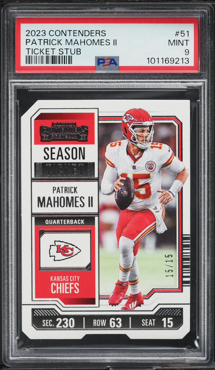 2023 Panini Contenders Ticket Stub Patrick Mahomes II JSY # 15/15 #51 ...